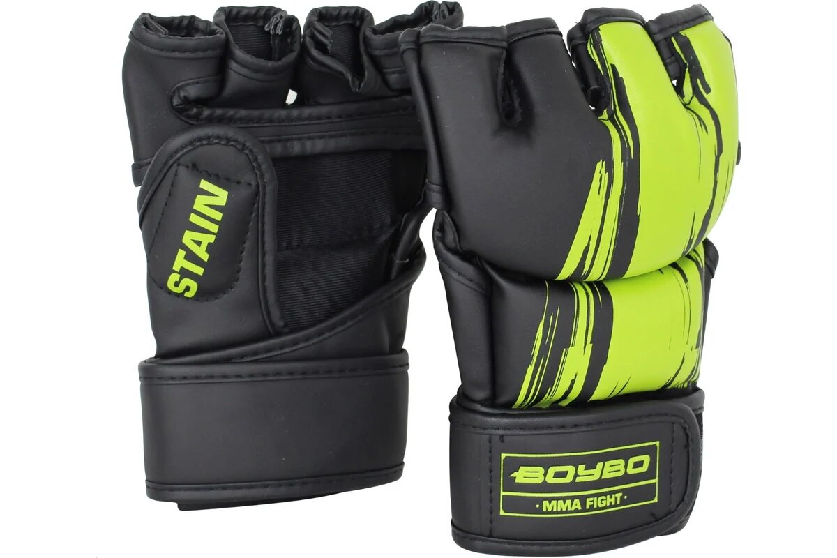 Boybo BGM311 MMA перчатки флекс зеленые размер L для тренировок и боя на ринге