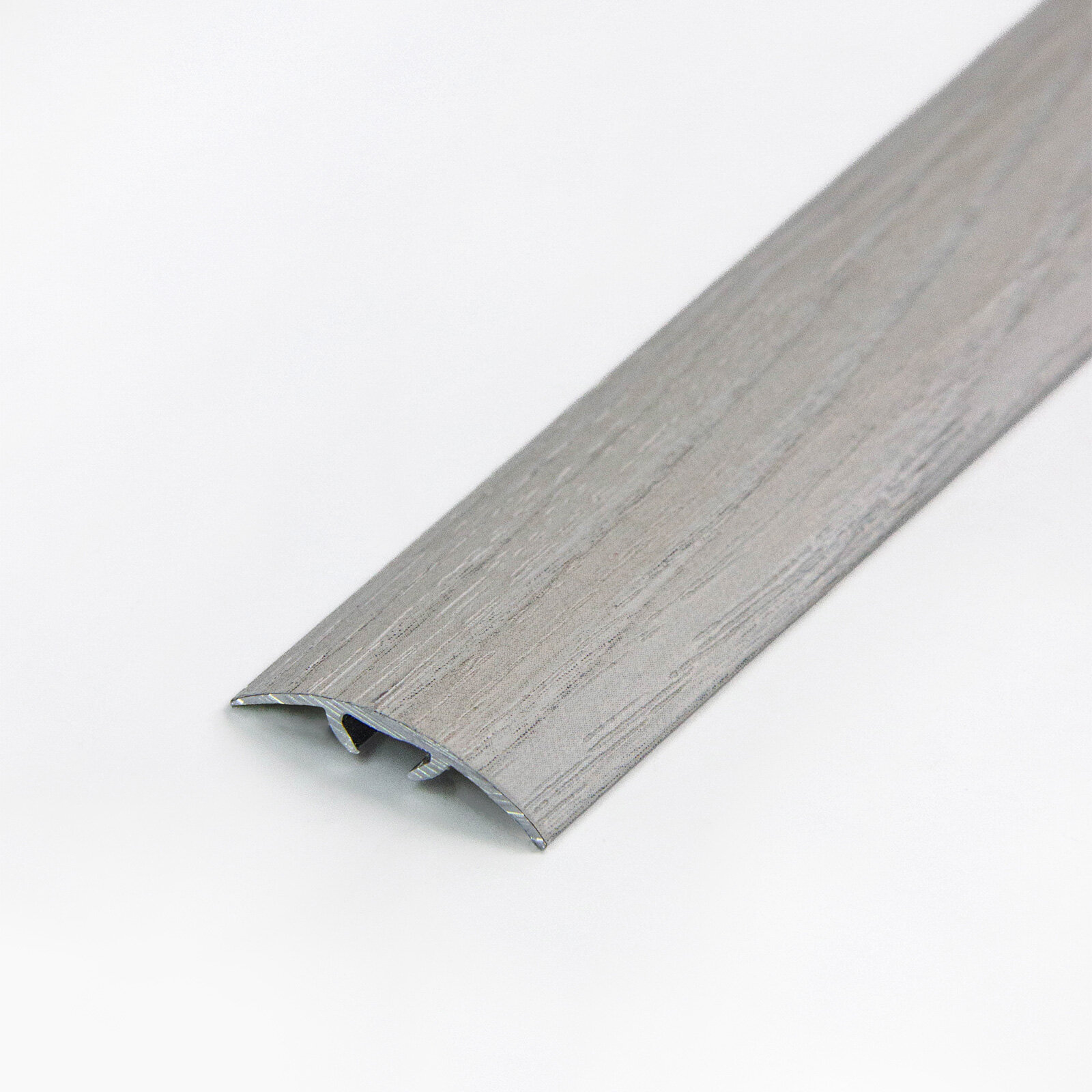 Порожек со скрытым креплением разноуровневый 30 мм, длина 0,9 м, порог алюминиевый Русский профиль, ламинация вяз каньон