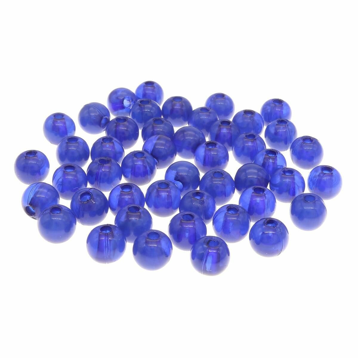 Бусины Astra&Craft Пластиковые, полупрозрачные, круглые, 8 мм, цвет AD060, ярко-синие, 20 г, 70+-5 шт