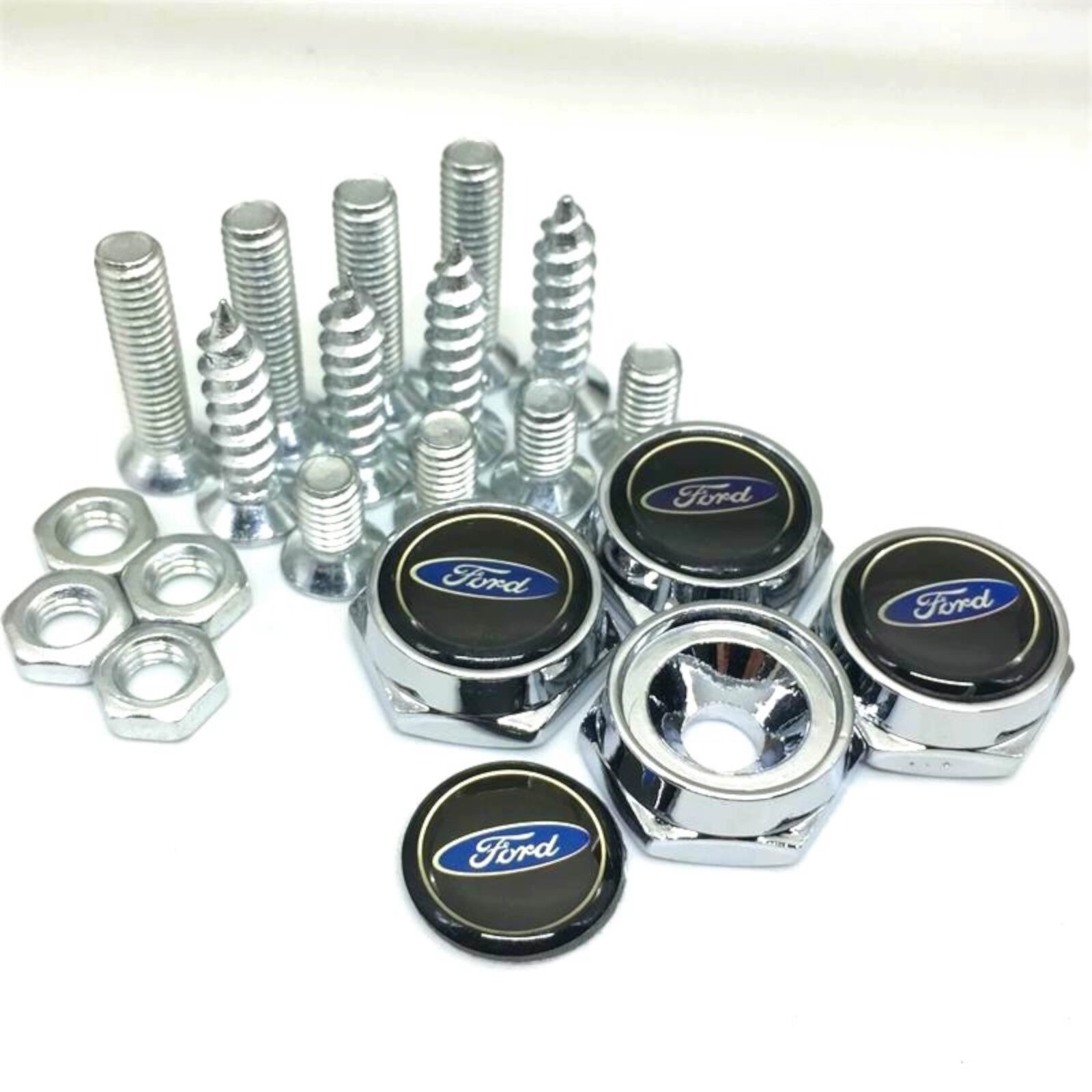 Болты с логотипом для номерных знаков JAC, корпус черный , надпись 3D хром