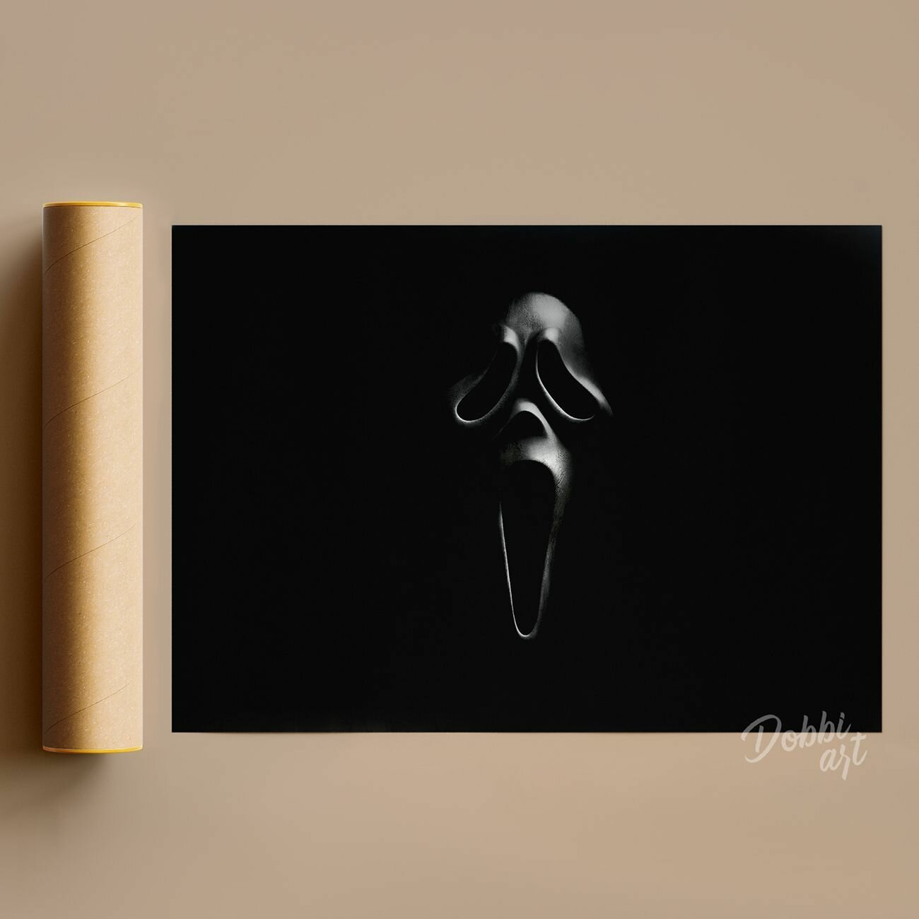 Постер Крик 40х50 см без рамы/ Scream, Ужасы/ Плакат для интерьера, в подарок