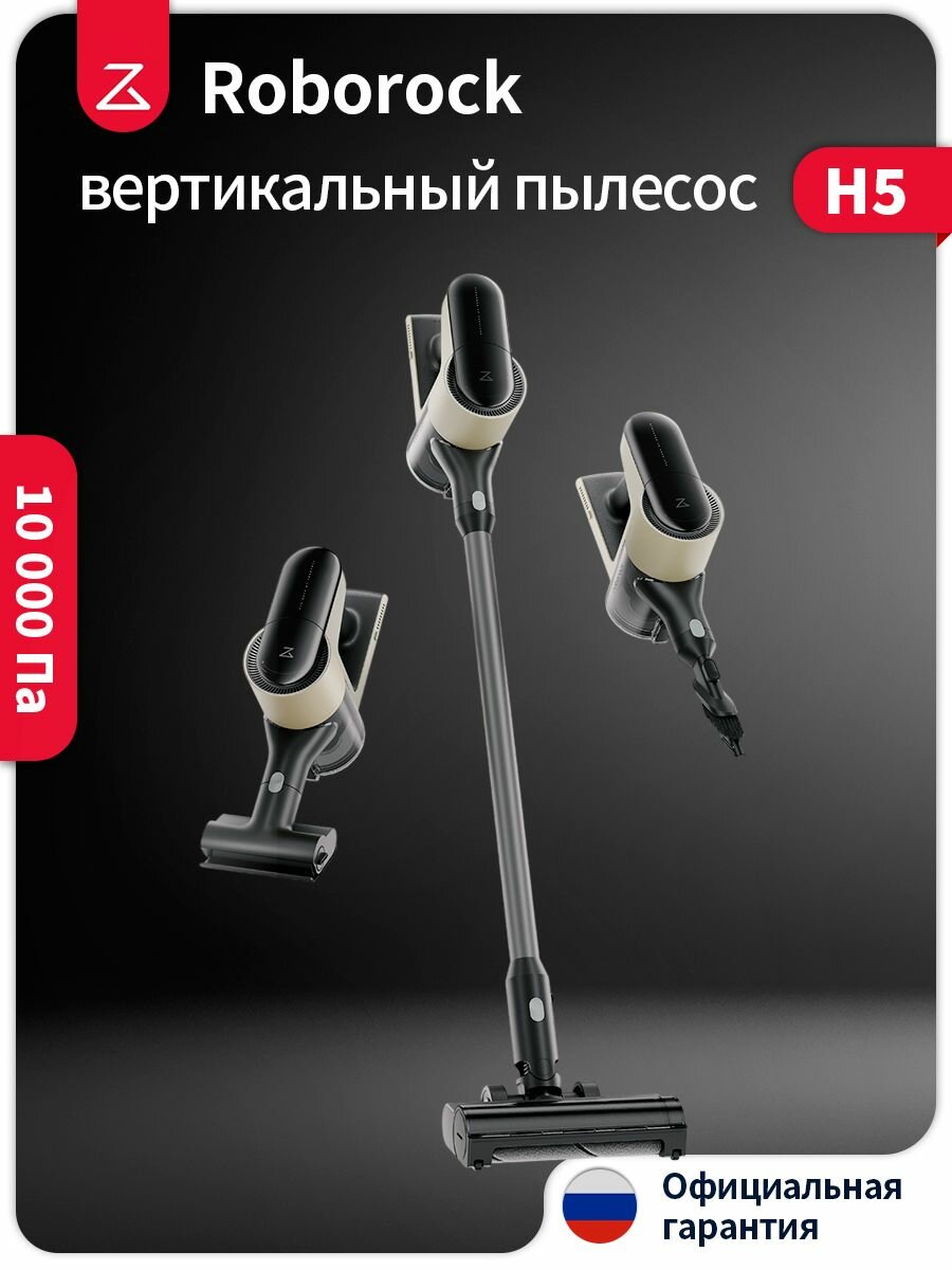 Вертикальный беспроводной пылесос Roborock H5, версия: EU, цвет: черный