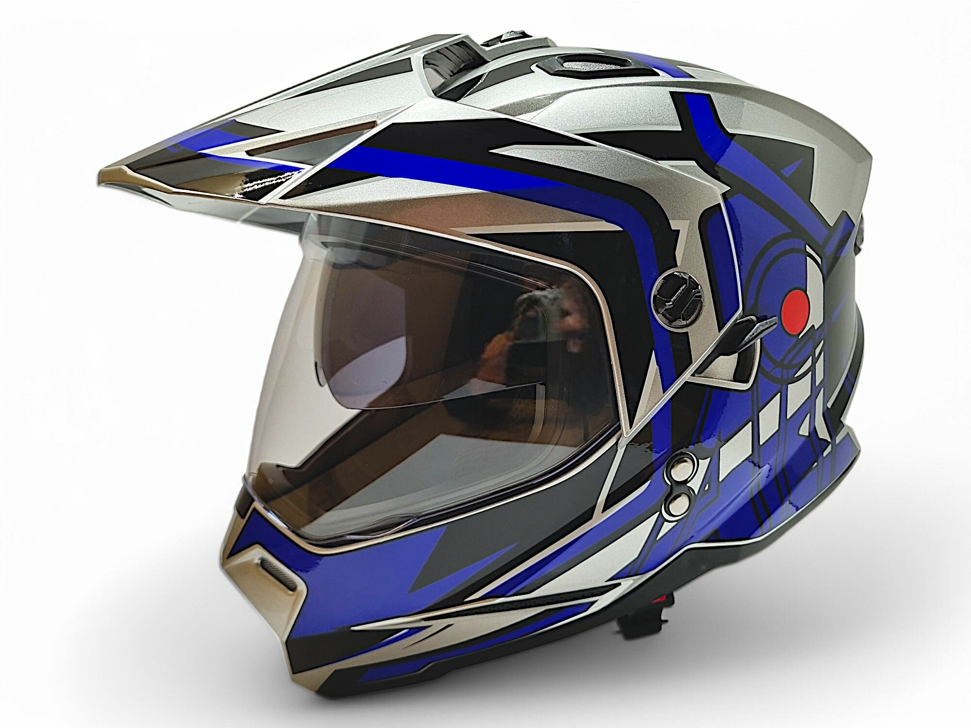 Мотошлем эндуро AiM JK802S Blue/Grey/Black, L