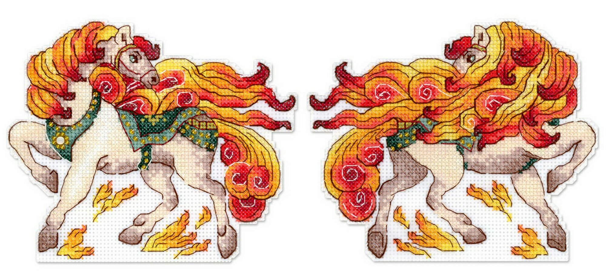 Вышивка Пламенный конь 12x15 см.