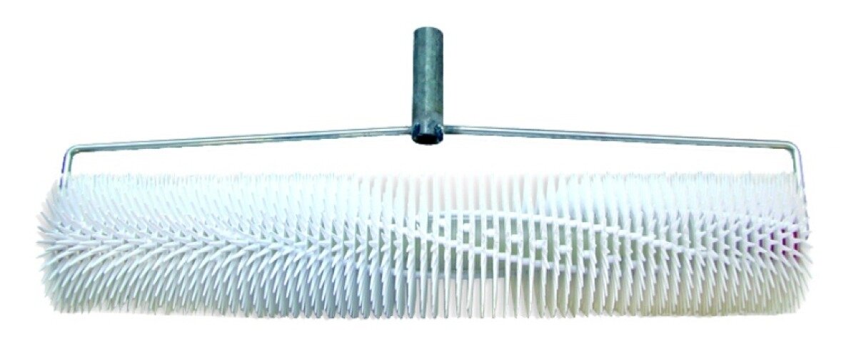Валик игольчатый для наливных полов 888 на металлическом стержне, пластиковый, белый, рабочая часть 400мм, иглы 14мм / строительство и ремонт
