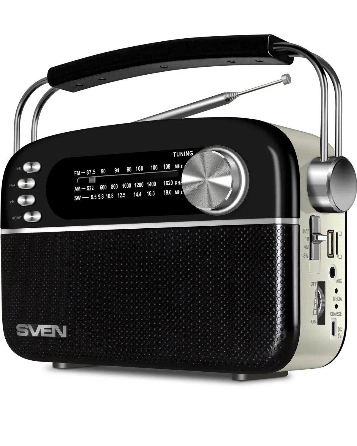 Радиоприемник Sven "SRP-505", черный, 3 Вт, встроенный аккумулятор