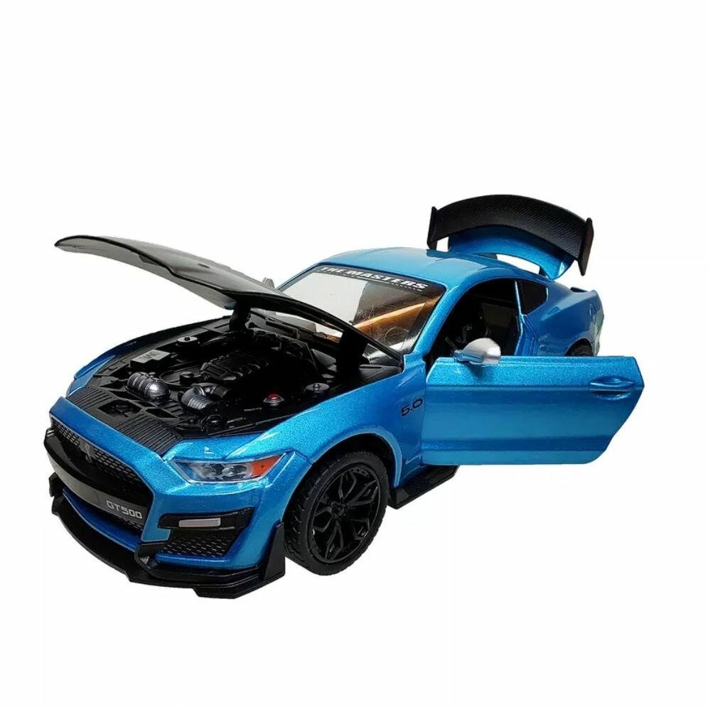 Металлическая инерционная машинка Ford Mustang GT 500 масштаб 1:24, длина 21 см. Форд Мустанг