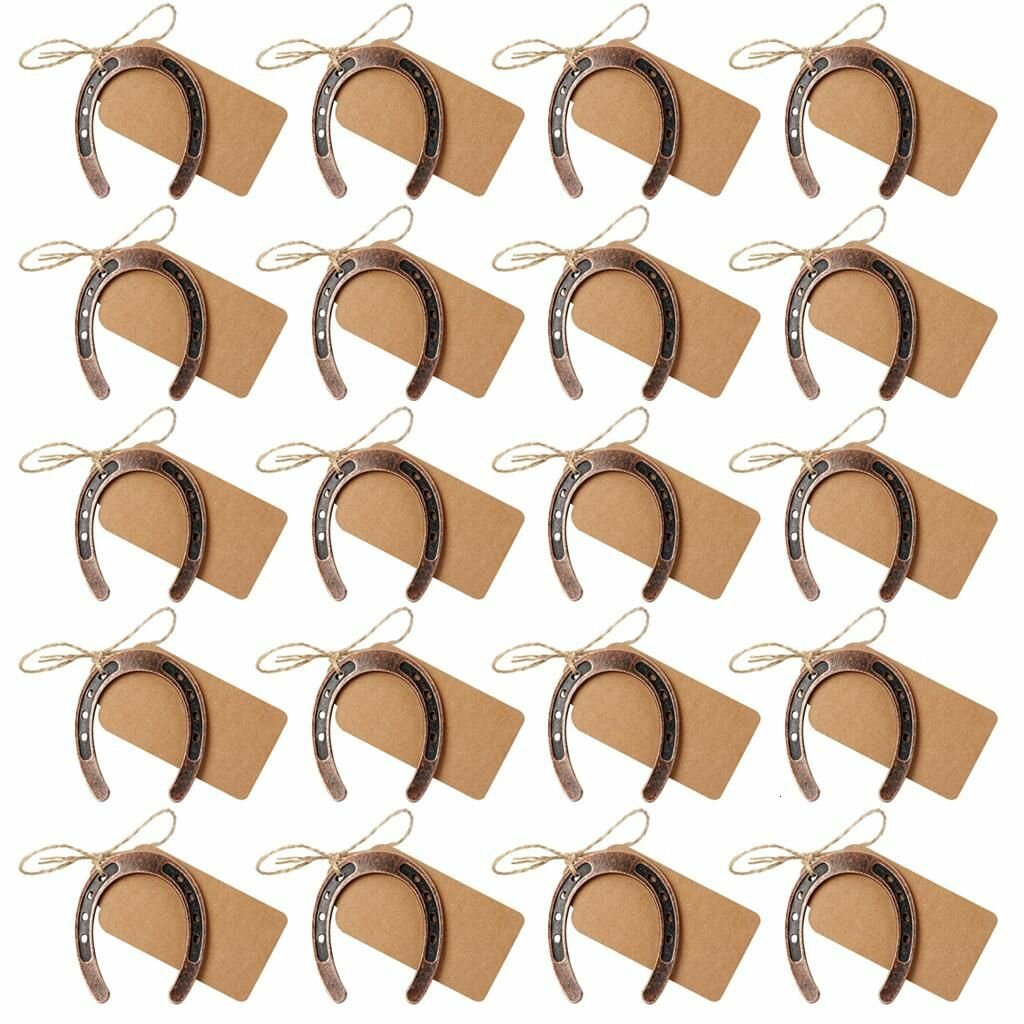 1 упаковка из 20 комплектов, креативное свадебное украшение с подвеской в виде подковы в стиле ретро