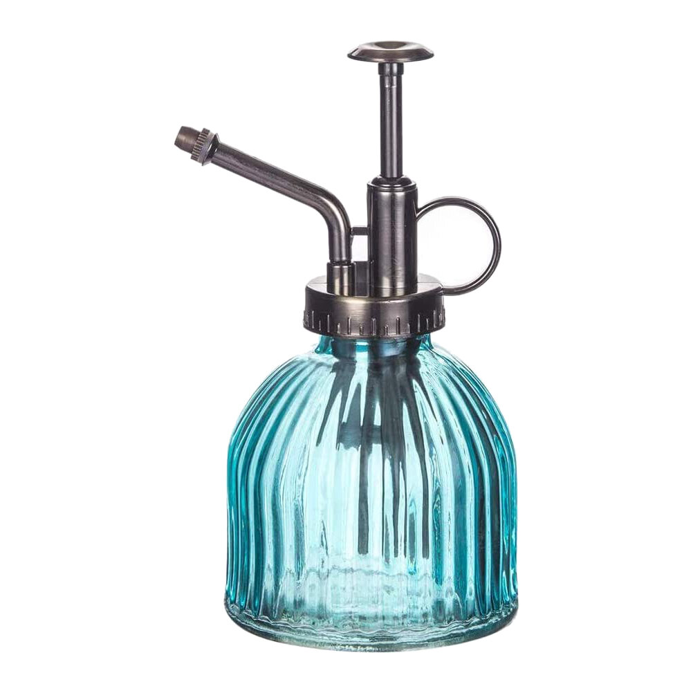 Retro Glass Plant Mister Spray Bottle with Plastic Top Pump Watering Garden Tool