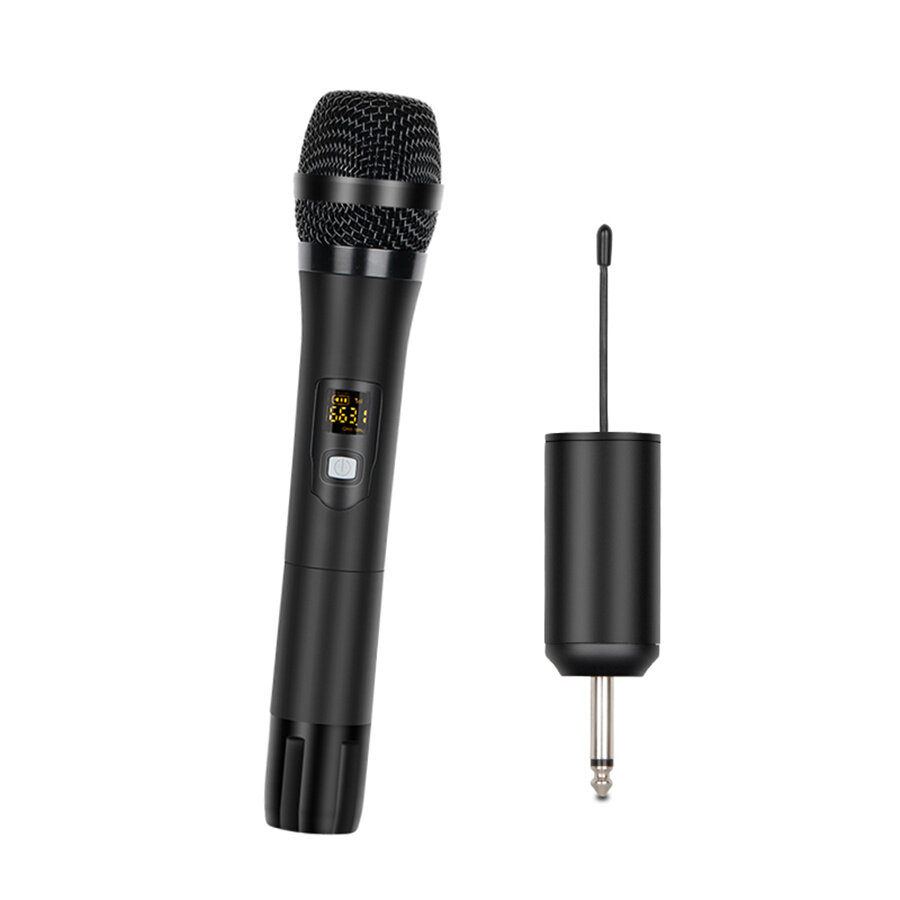 Портативный Динамический Караоке-Микрофон UHF Wireless Microphone с 50-метровым Приемником Дальнего Действия