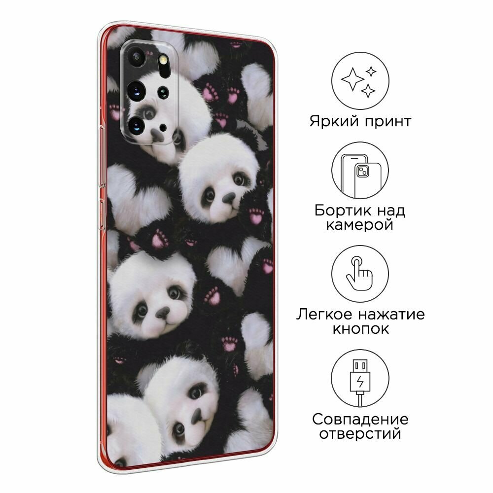 Чехол на Samsung Galaxy S20 + / Самсунг Галакси S20 Плюс с принтом "Море панд" — фото 1