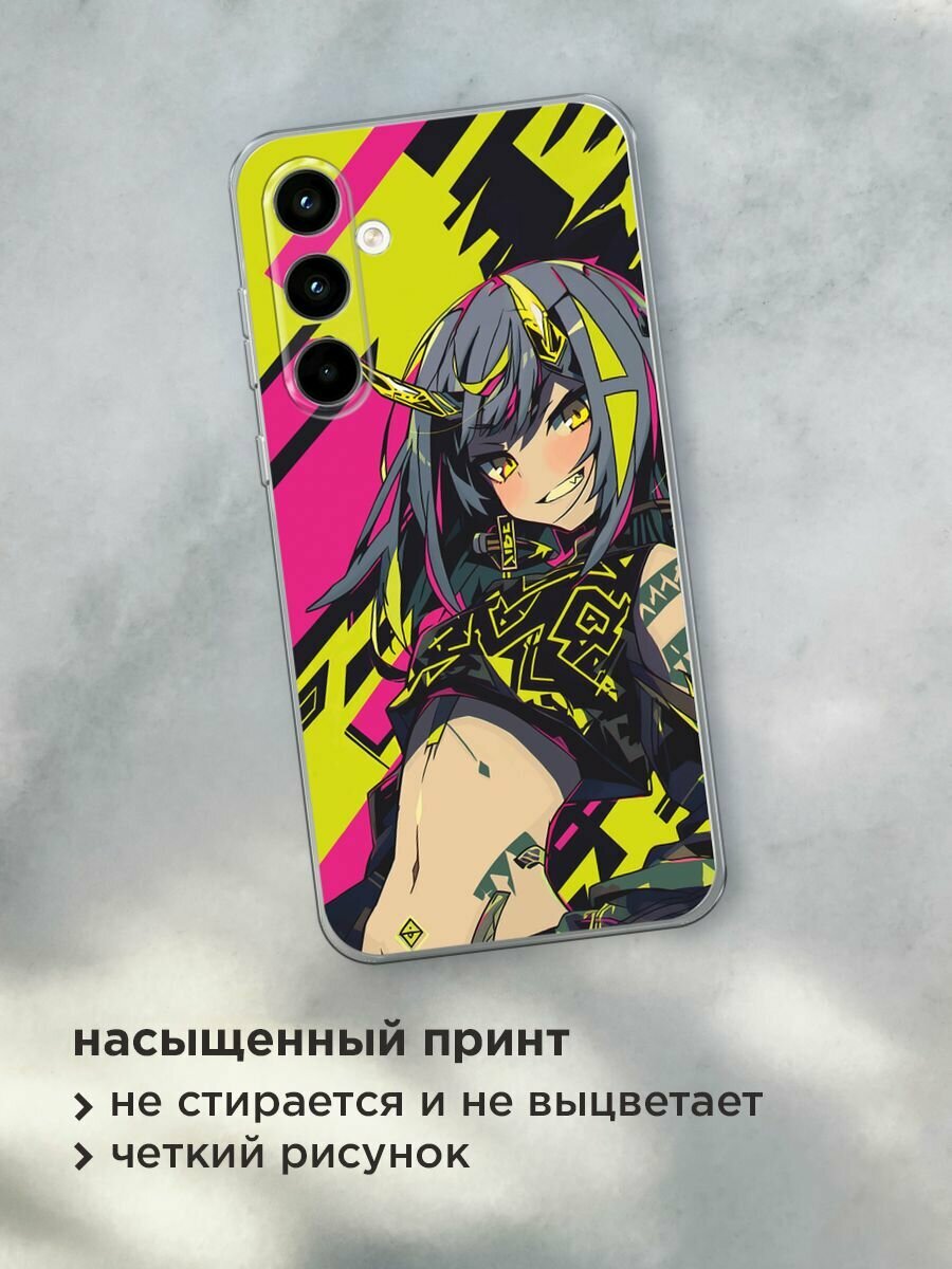 Чехол на Samsung Galaxy A35 5G / Самсунг Галакси А35 5G с принтом "Девушка в кибер костюме" — фото 1
