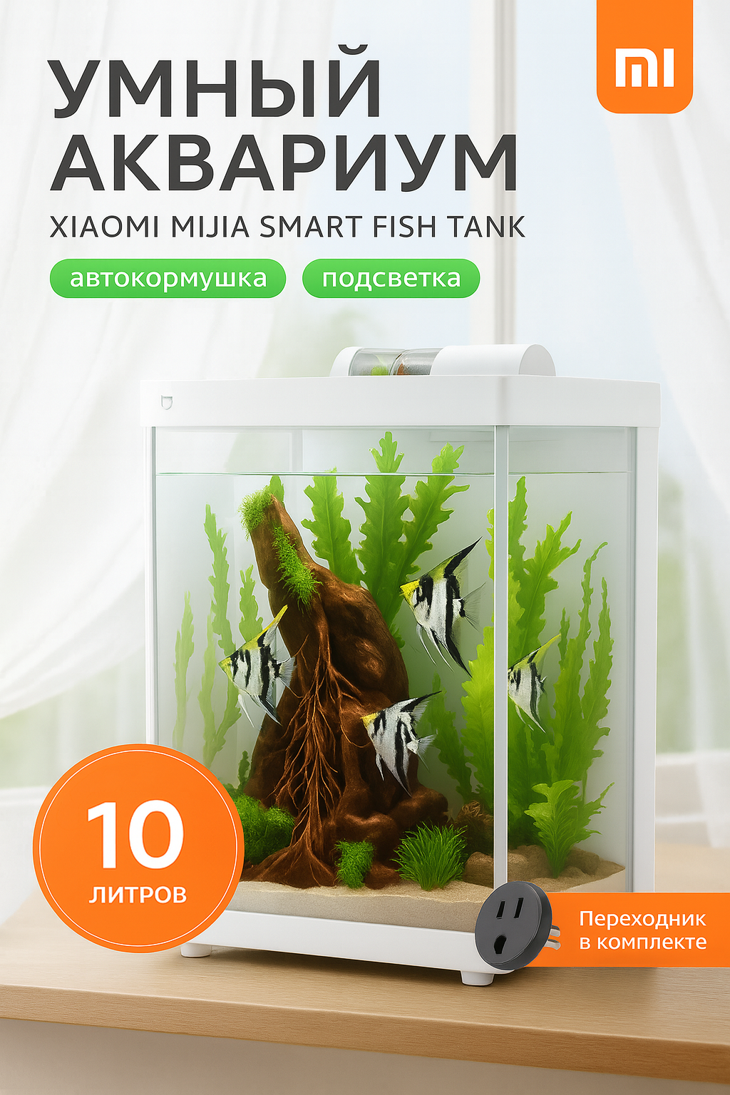 Умный аквариум Xiaomi Mijia Smart Desktop Fish Tank 10L MYG200 White