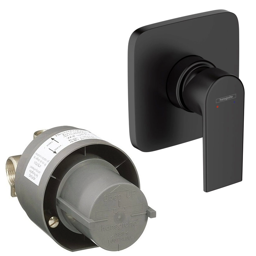 Комплект смеситель для душа и скрытая часть Hansgrohe 71658670S Vernis Shape черный