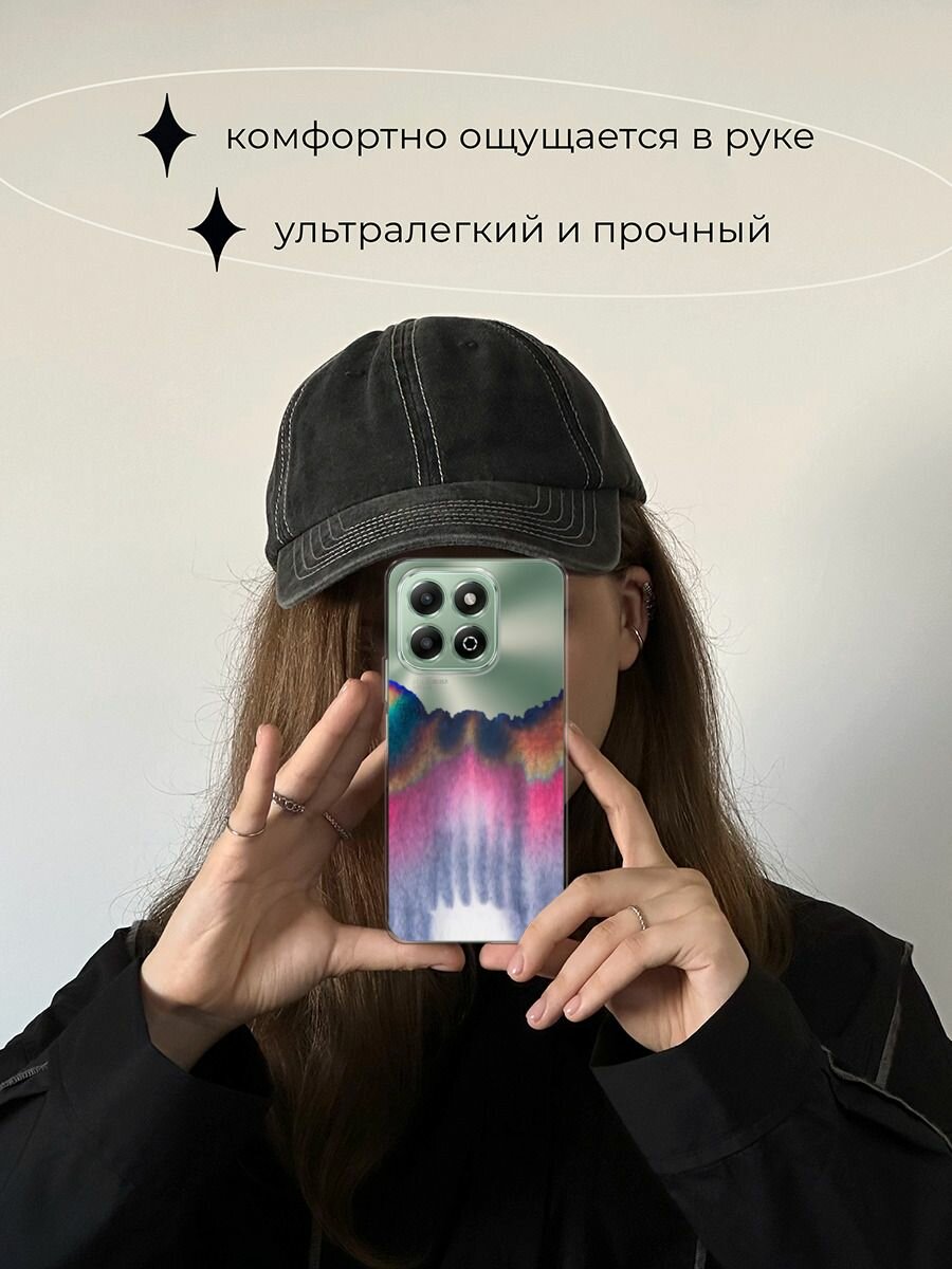 Чехол на Honor X6b / Хонор X6b с принтом Акварельная абстракция, прозрачный — фото 1