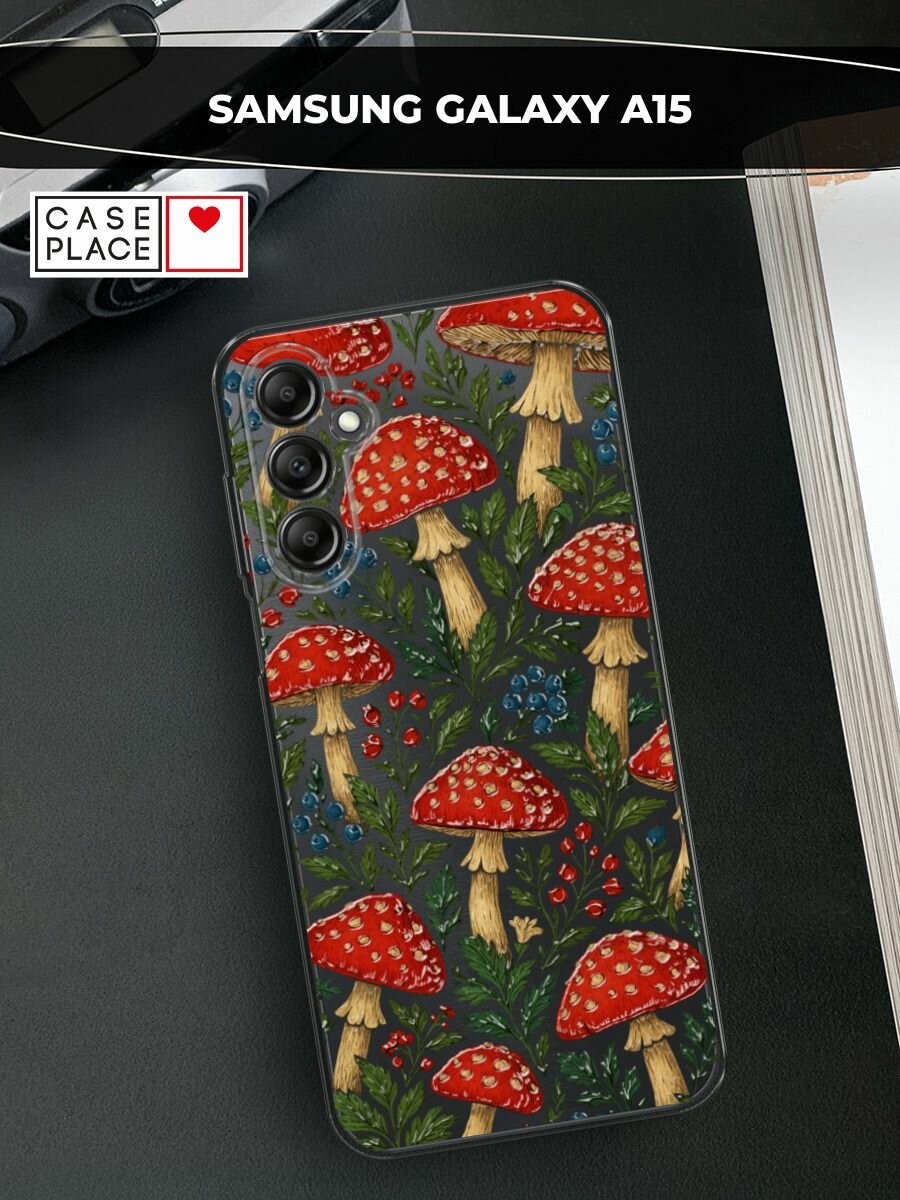 Чехол на Samsung Galaxy A15 / Самсунг А15 с принтом Мухоморы