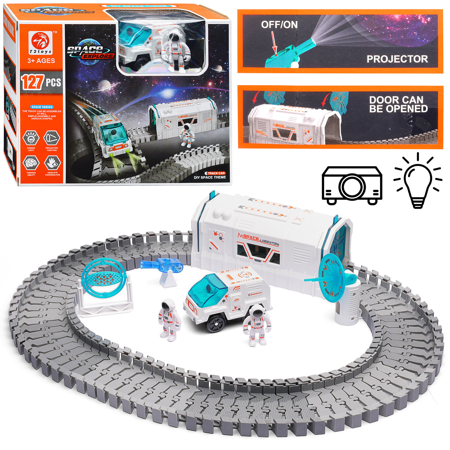 Игровой набор-трек 7501 "Космическая гонка", 127 дет, в коробке