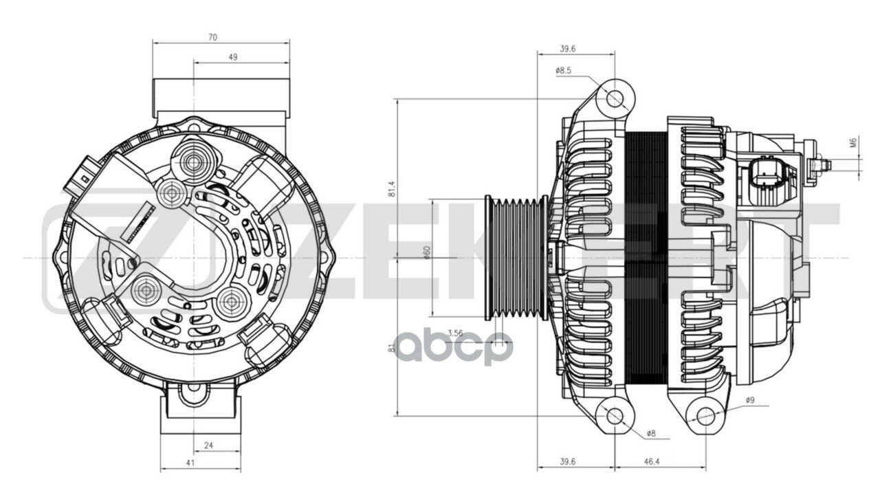 Генератор Honda Accord VI VII 03- Civic VIII 06- CR-V III 06- Zekkert арт. ge-1021