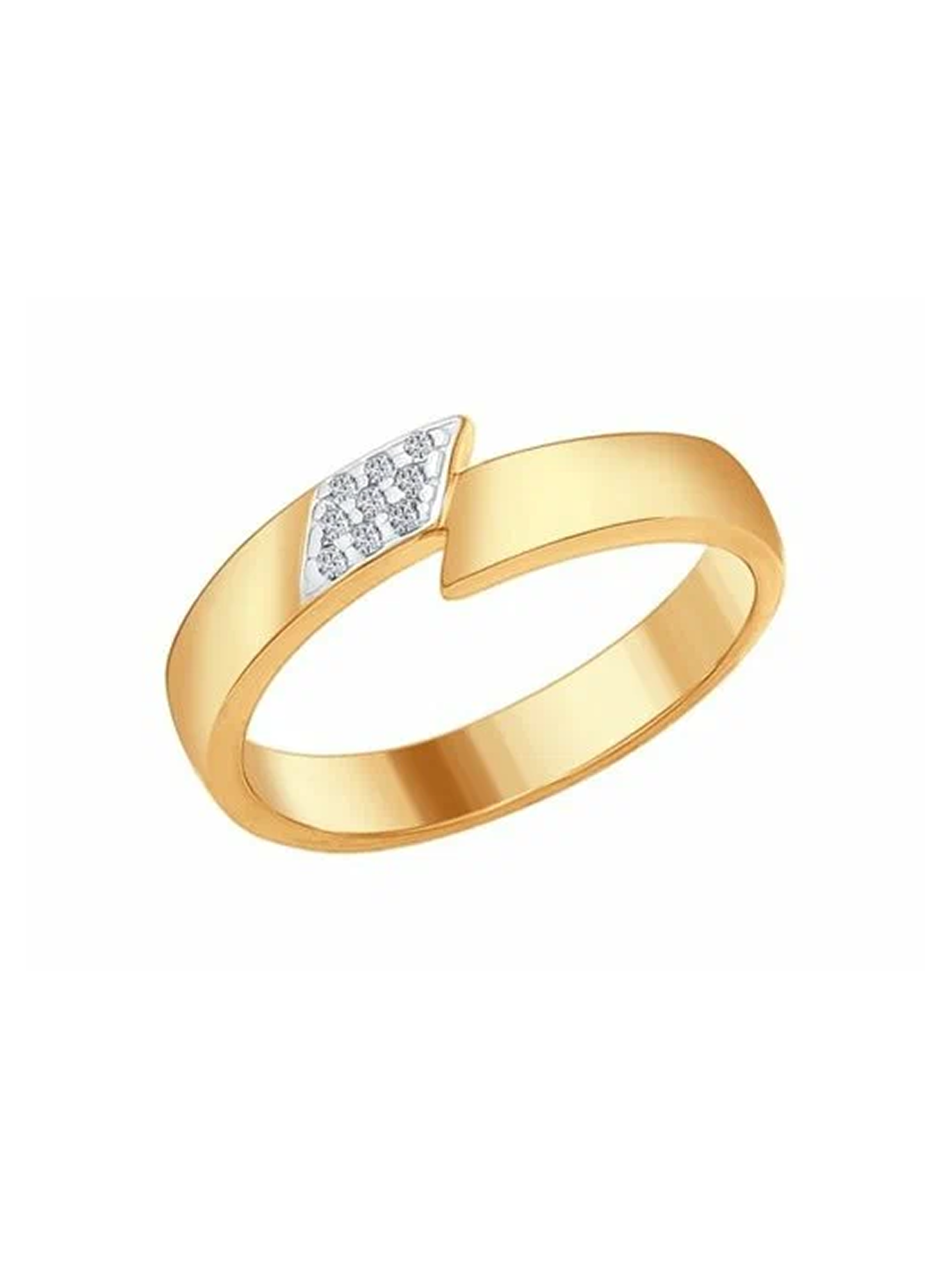Кольцо, серебро, 925 проба, золочение, фианит