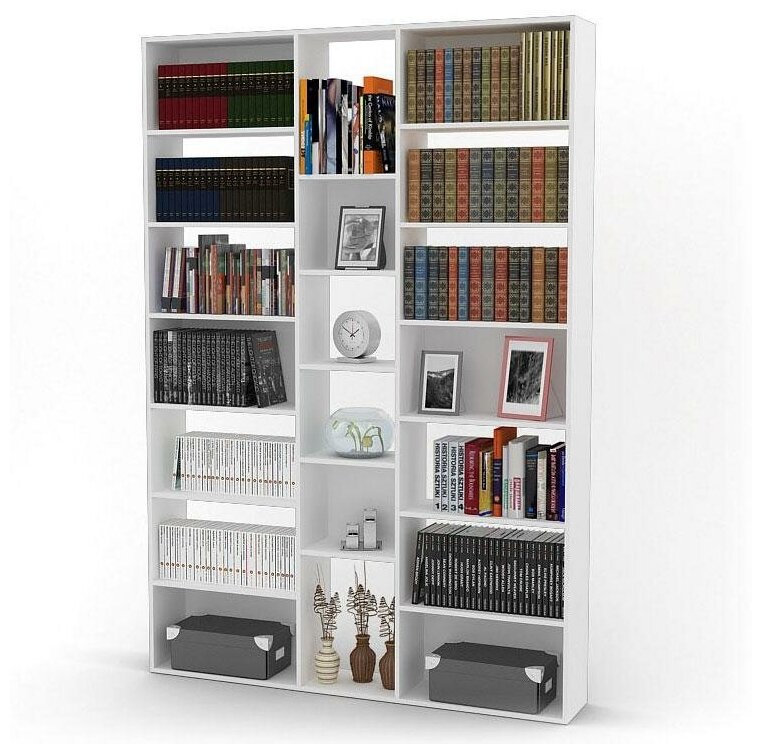 Стеллаж-перегородка для зонирования комнаты Магмебель Смарт-320 белый