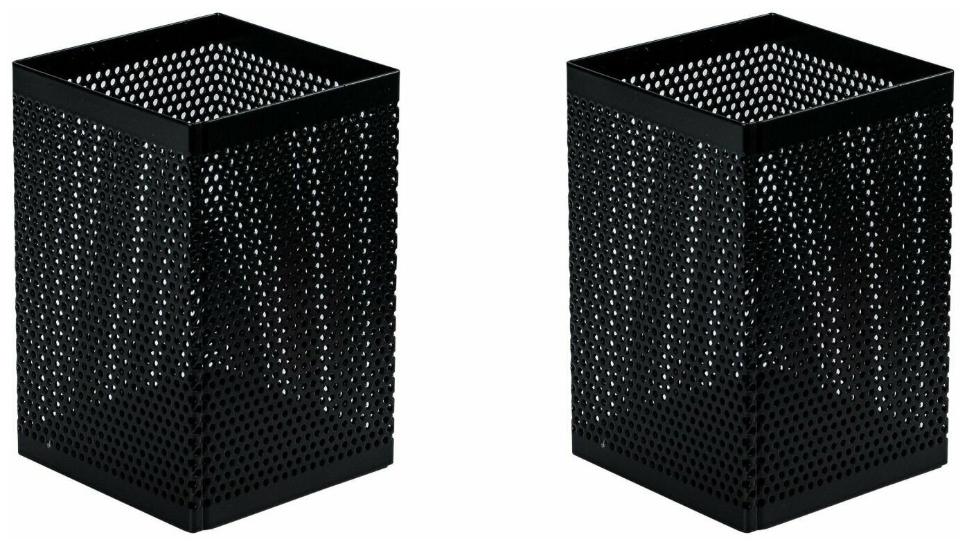 Deli Подставка для письменных принадлежностей Квадратная, черная, 73x73x115 мм, 2 шт