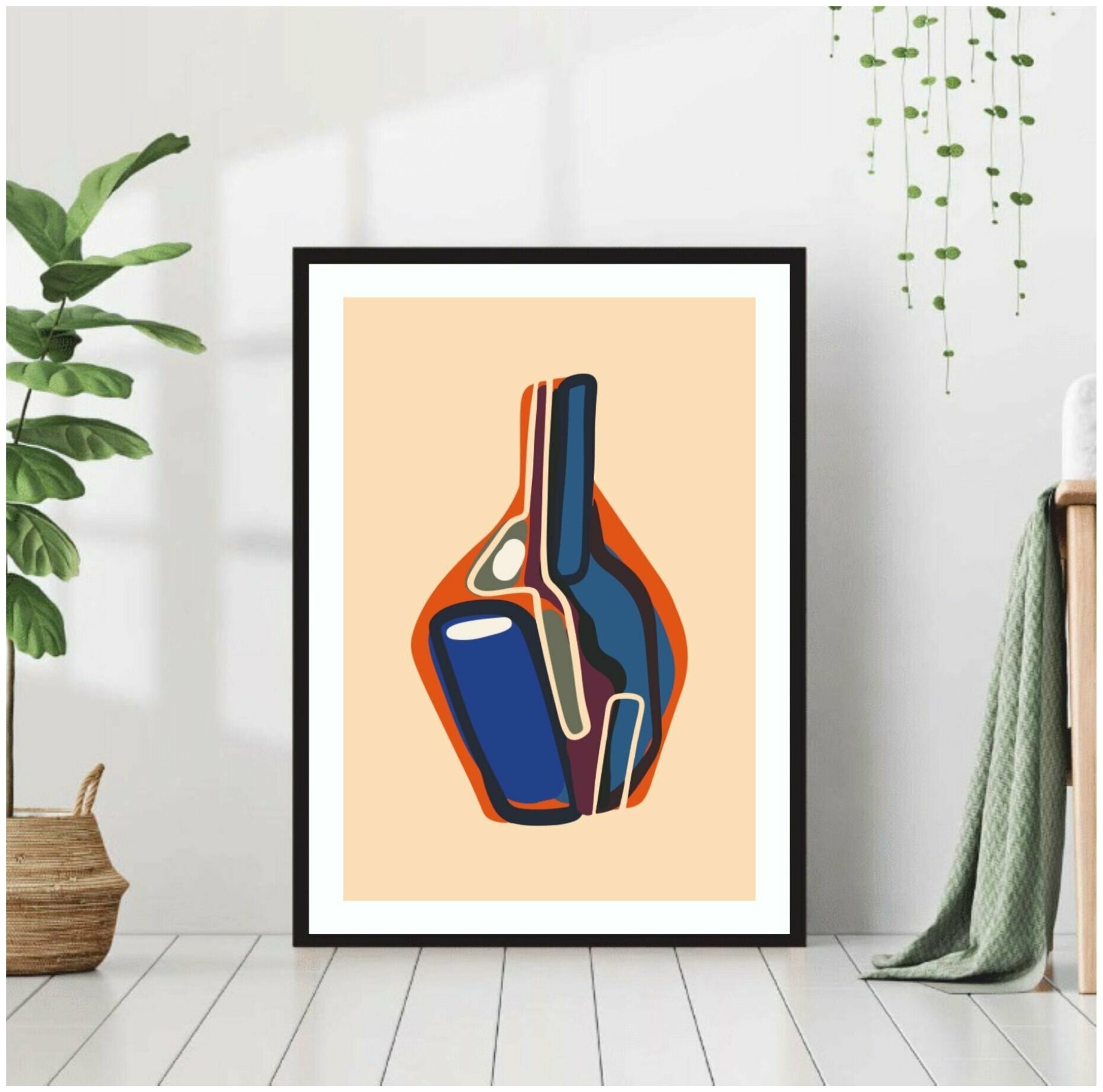 Постер "Ваза из стекла" 40x50 в черной рамке на стену для интерьера