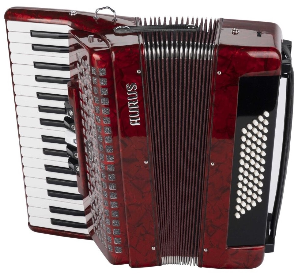 JH2011-RED Аккордеон 34/60/5, красный, с футляром, Aurus