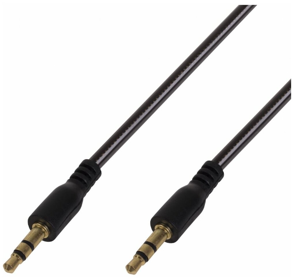 Кабель AUX аудио 3.5 мм REXANT гелевый 1 м черный 18-4080