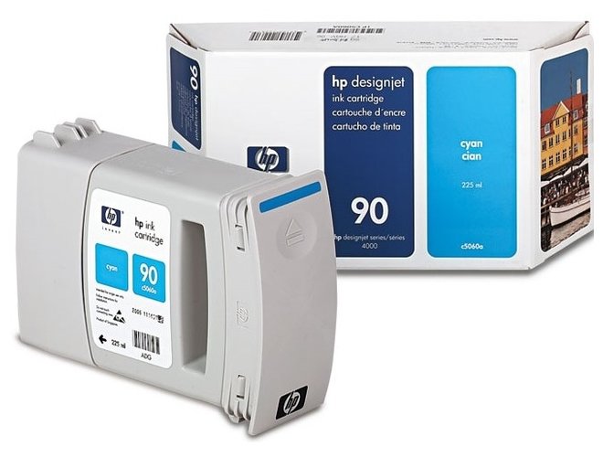 Картридж HP c5060a № 90 Картридж голубой для принтеров Designjet 4000 серии (225мл)