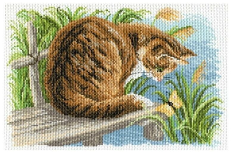Рисунок на канве Матренин Посад "Любопытный котенок", 28x37 см