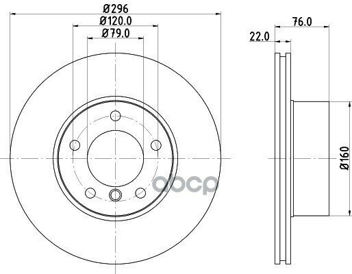 Диск тормозной BMW 5 (E39) BMW 5 (E39) 5 Touring (E39) HELLA арт. 8dd355104-591