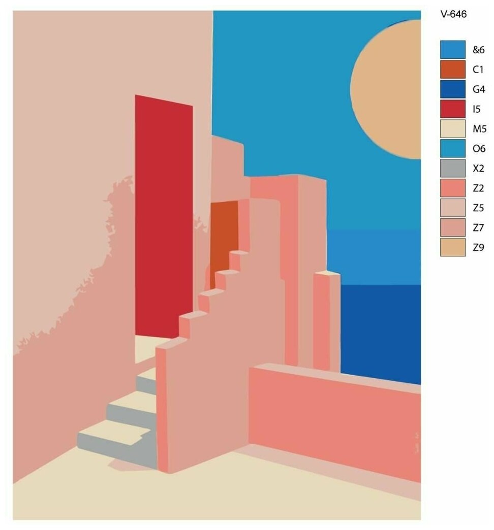 Картина по номерам V-646 "Греция. Санторини и Миконос", 40x50 см