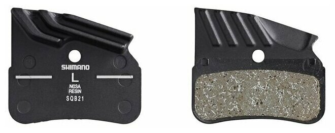 Тормозные колодки Shimano N03A для 4 поршневых дисковых тормозов, полимерные с радиатором, пара, без пружины