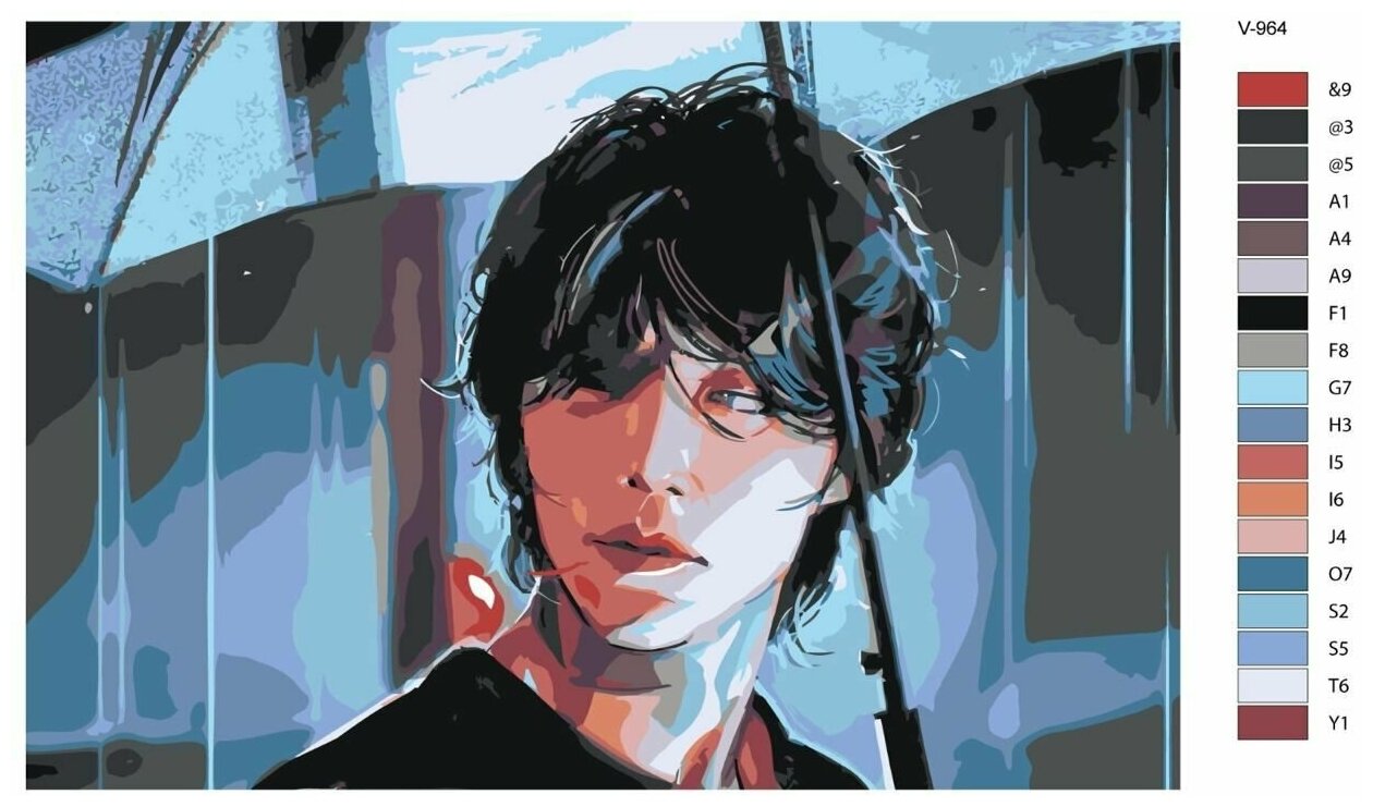 Картина по номерам V-964 "Сериал. Дорама История девятихвостого лиса. Портрет Lee Yeon", 60x90 см