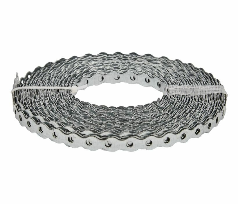 Перфорированная лента волна LV 12x0.75 25 м оцинкованная сталь цвет серебро