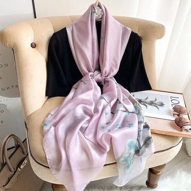 Весенние пылезащитные шали с принтом, зимние атласные шарфы в этническом стиле, модное солнцезащитное пляжное полотенце, популярная большая бандана 180X90 см