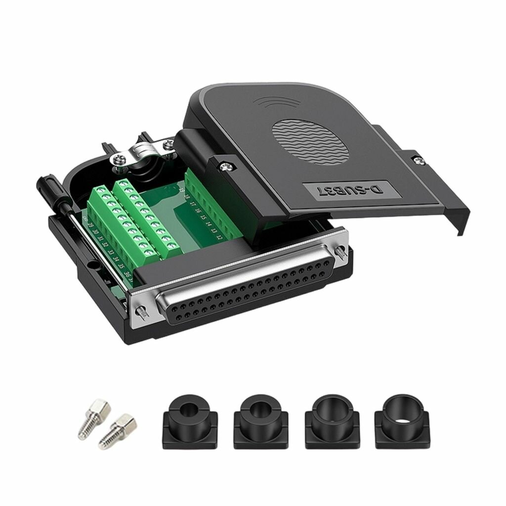 Тонкий Штекерный Разъем-Адаптер DB37 с Последовательным Подключением RS232 К 37-Контактному Порту С Длинным Болтовым Наконечником И Корпусом