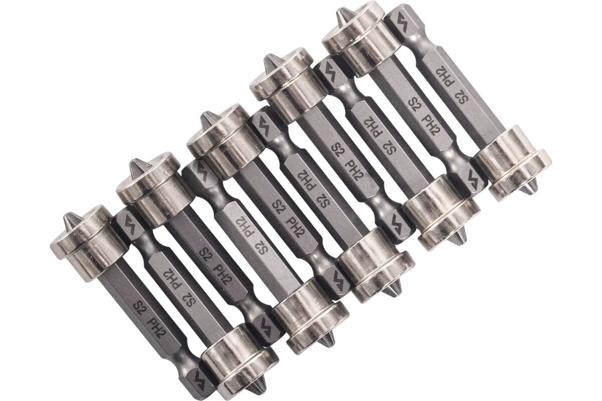 VIRA Набор бит магнитных с ограничителем S2 PH2 x 50 мм, 10 шт для отверток
