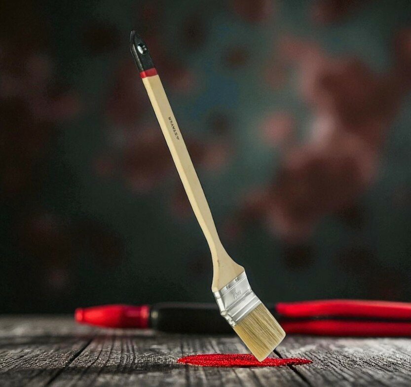 Кисть радиаторная STAYER "EURO", светлая натуральная щетина, деревянная ручка, 50мм, 0111-50