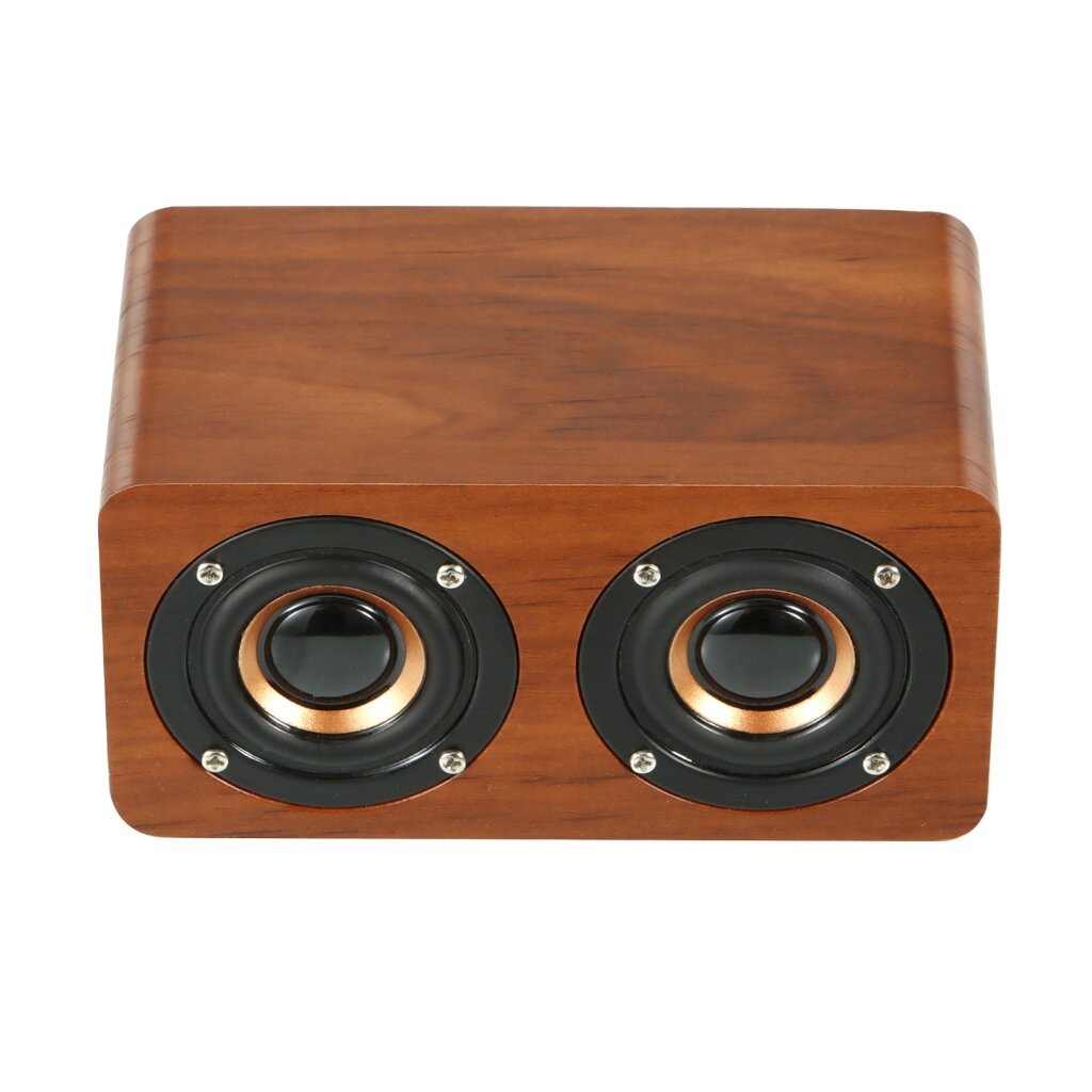 Мини-ретро-украшение из дерева беспроводной динамик объемного звучания Bluetooth 5.0-коричневый