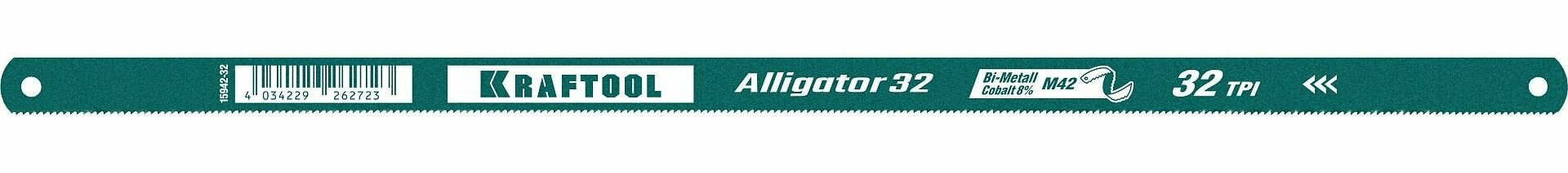 Гибкое биметаллическое полотно KRAFTOOL Alligator-32, 32 TPI, 300 мм, по металлу 15942-32