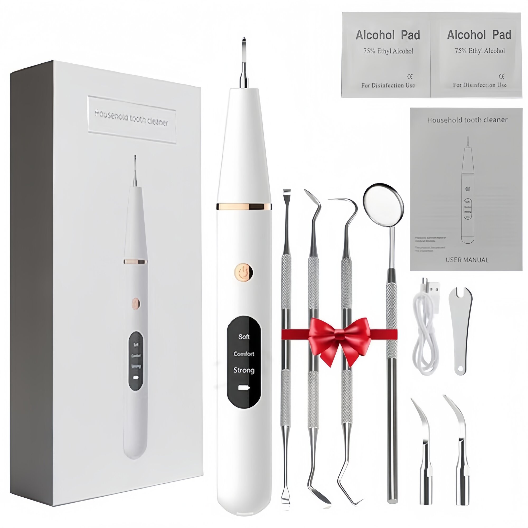 Портативный скалер ультразвуковой ирригатор для удаления зубного камня и налета, отбеливание зубов