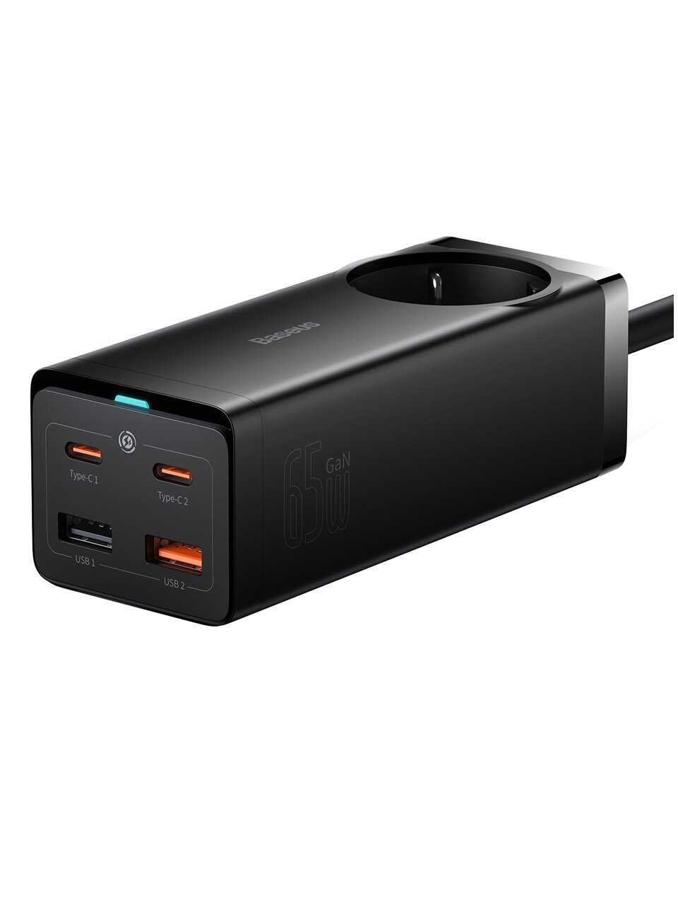 Сетевое зарядное устройство удлинитель Baseus GaN3 Pro Desktop Powerstrip AC+2U+2C 65W EU Black (CCGAN65-1ACE)