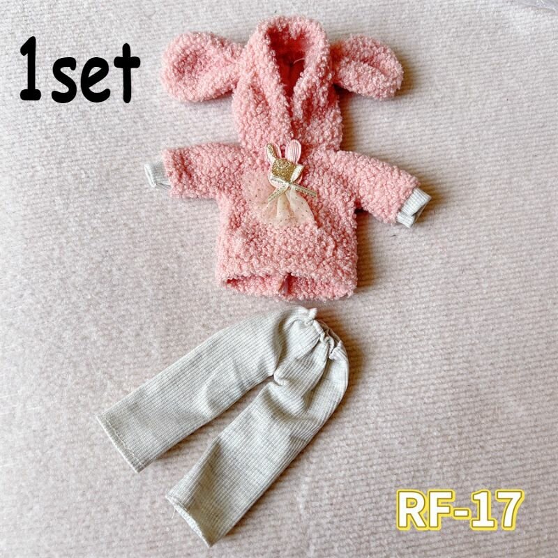 1 набор розовой одежды и бежевых штанов, подходящих для 6-точкового кукленного дрессинга BJD30cm