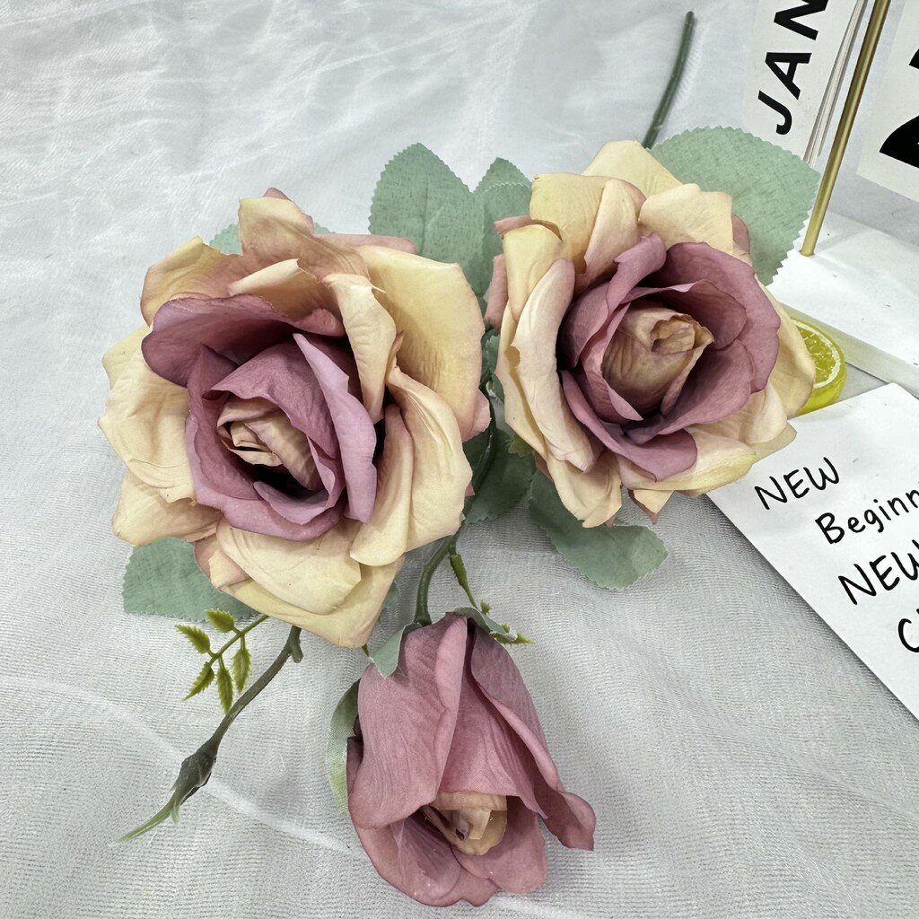 No iptheme silk rose wall ornament for wedding celebration photography home decor purple yellow