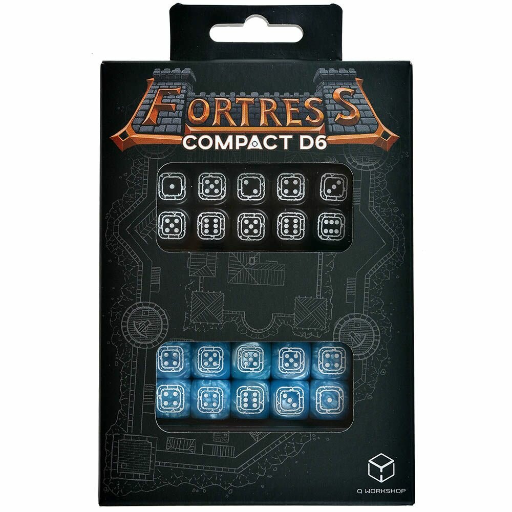 Аксессуар Q-Workshop Набор кубиков Fortress Compact D6: Black & Blue