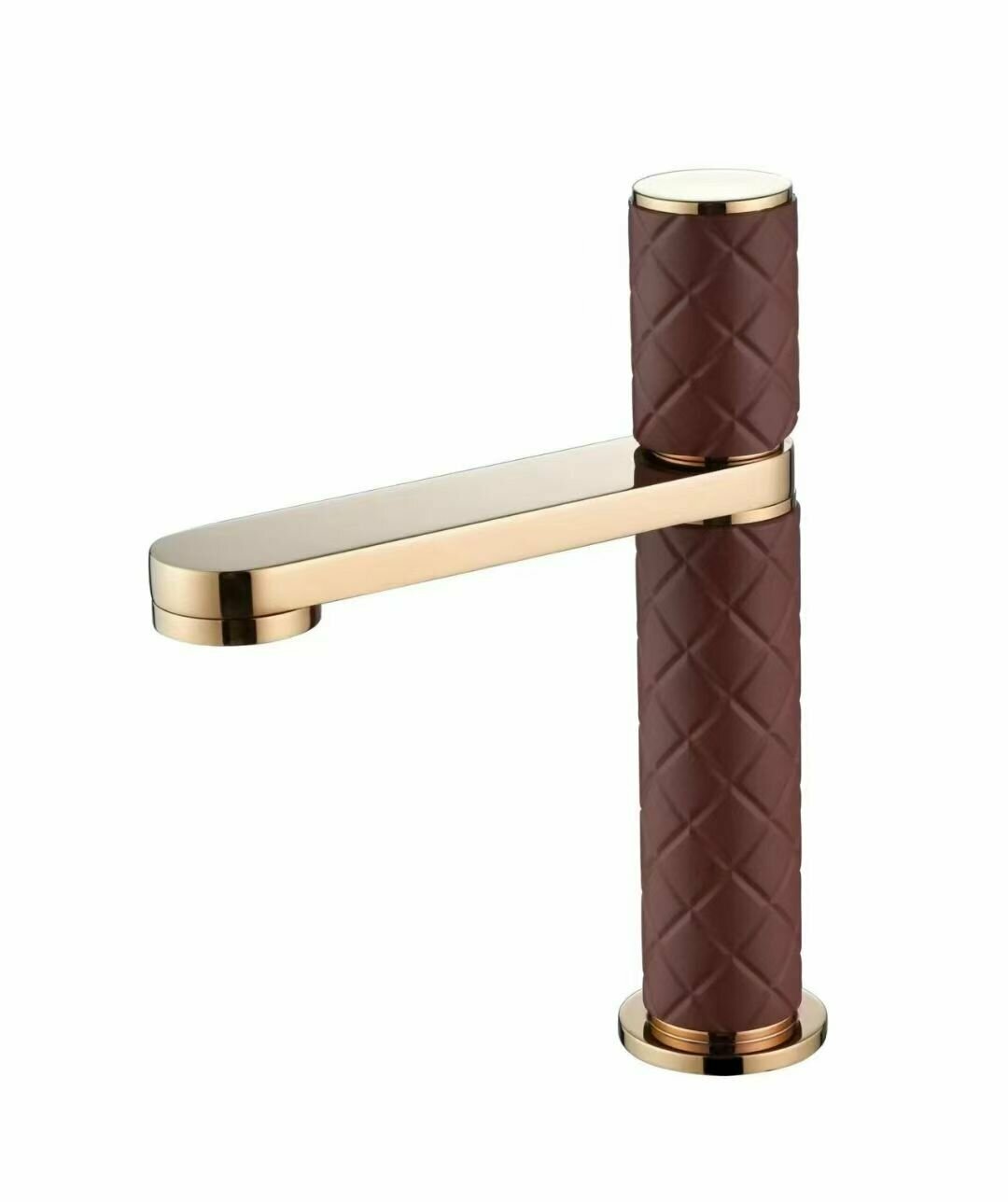 Смеситель для умывальника коричневый настенный однорычажный матовый с изливом PM_MJ brown