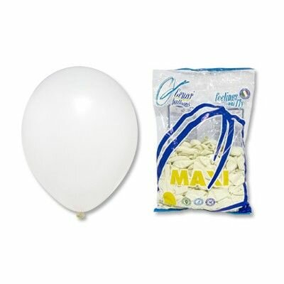 Воздушные шары GEMAR круглые, без рисунка, Пастель White, Maxi, 10 дюймов, 500 шт