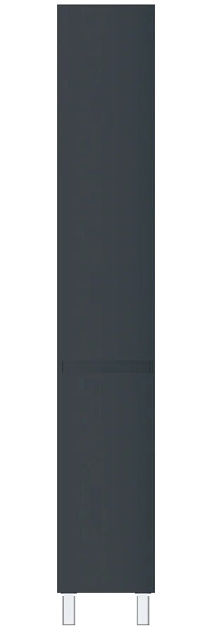 Шкаф-пенал для ванной AM.PM Gem S 30 R подвесной, напольный, черный, 30 см, серый, матовый, с дверками, фурнитура хром