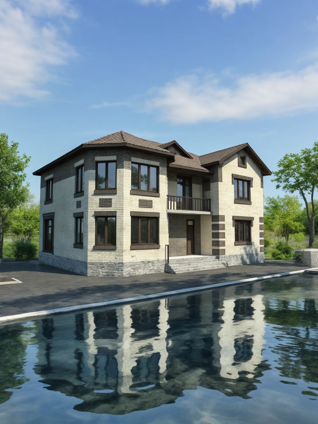 Архитектурный проект двухэтажного дома с пятью жилыми комнатами. Общая площадь помещений составляет 251,2 м , а площадь застройки 165,1 м (Раздел АР №05-10)